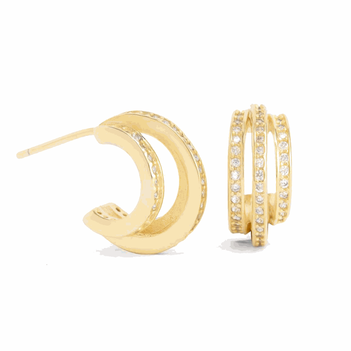 Hinged Studded Minimalist Hoops